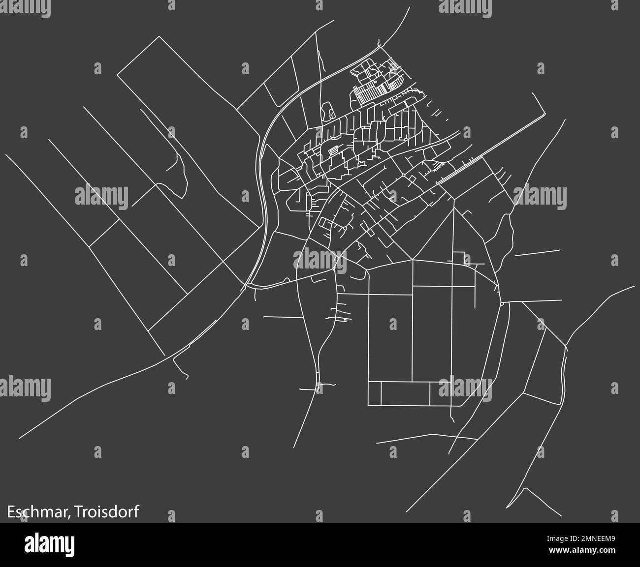 Street roads map of the ESCHMAR DISTRICT, TROISDORF Stock Vector Image ...