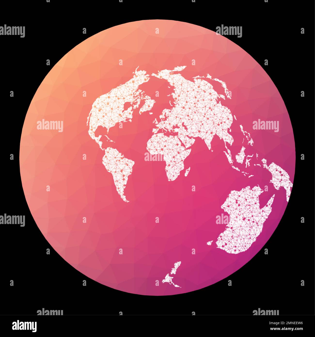 World Network Map Airys Minimum Error Azimuthal Projection Wired Globe In Airy Projection On