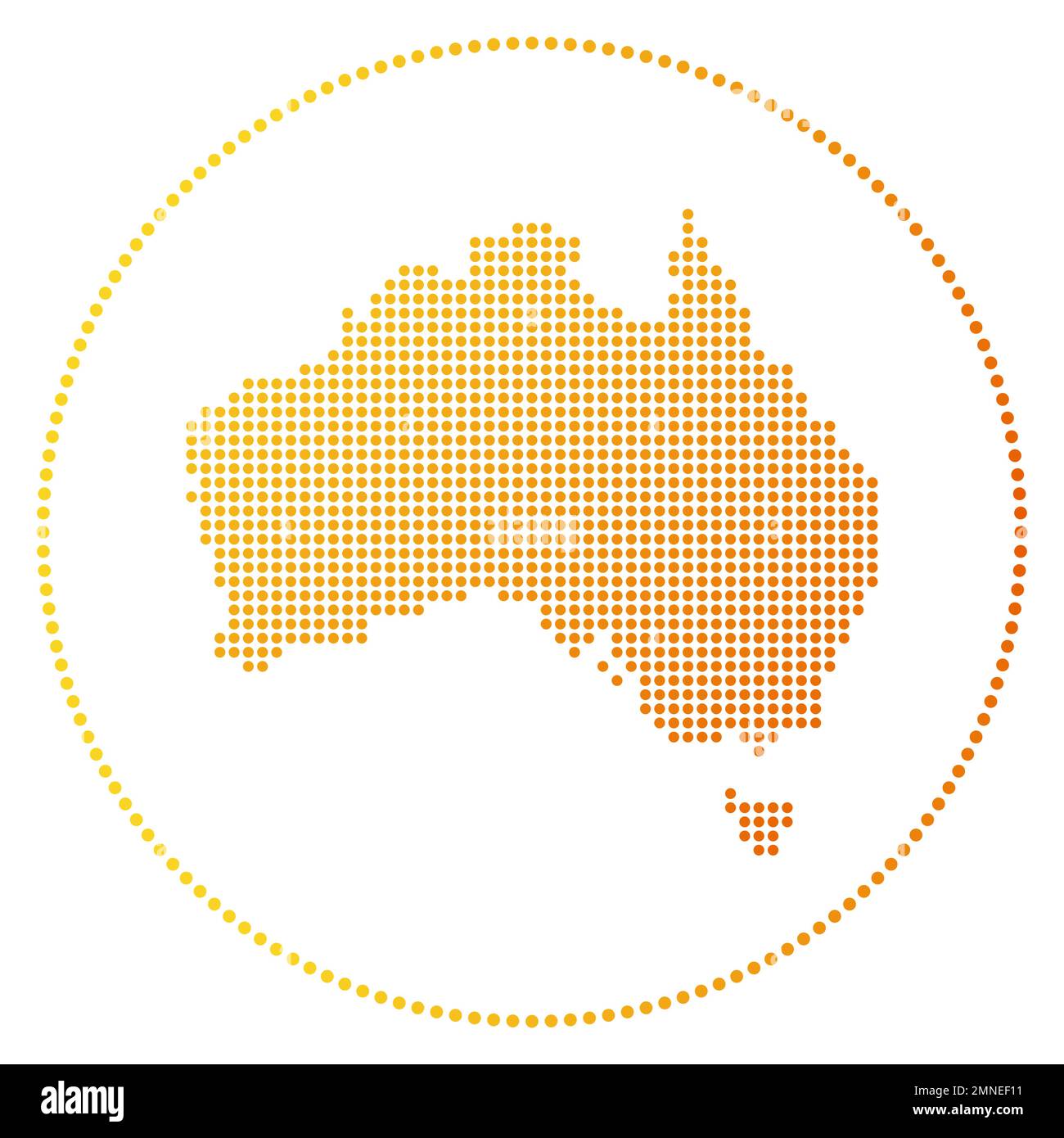 Australia digital badge. Dotted style map of Australia in circle. Tech ...