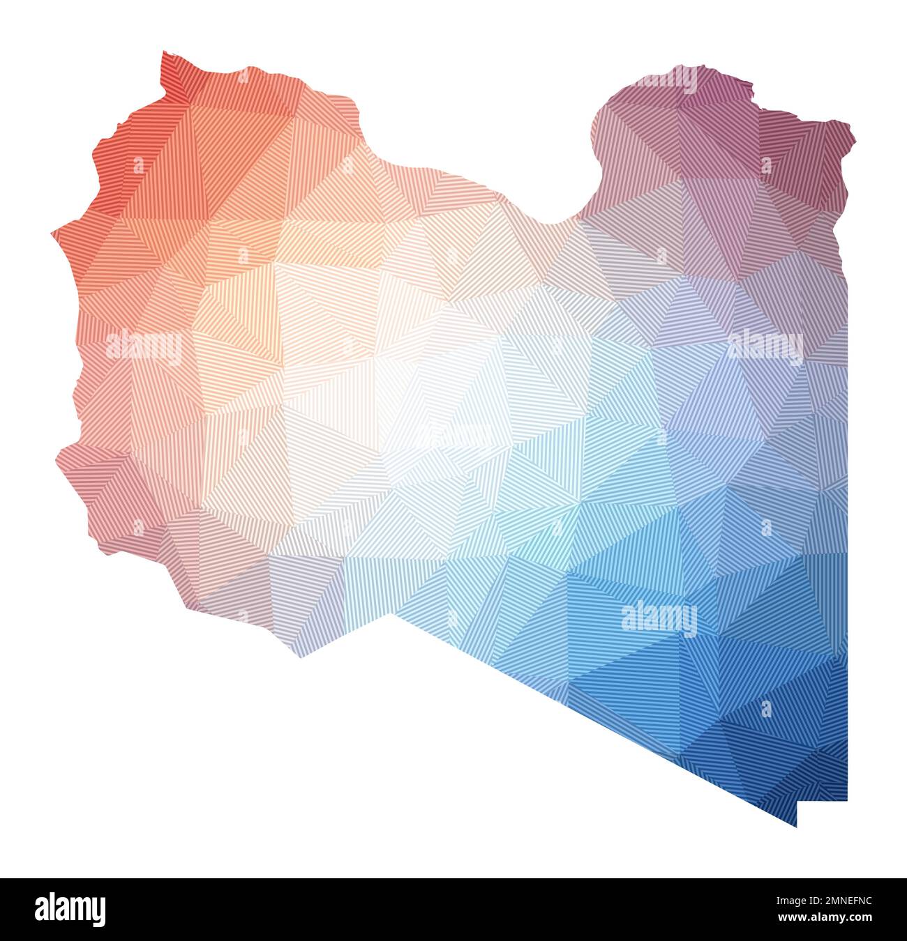 Map of Libya. Low poly illustration of the country. Geometric design ...