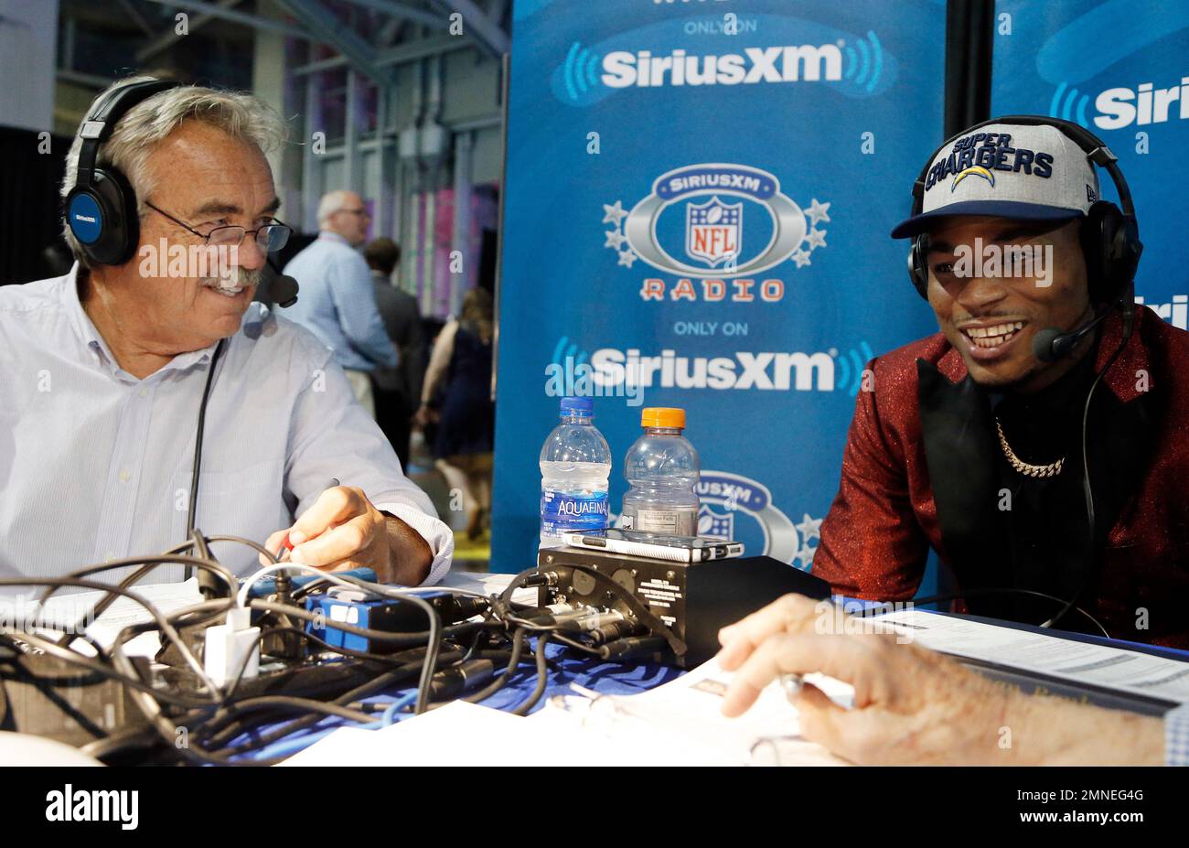 San Diego Chargers draftee safety Derwin James, right, on air with ...