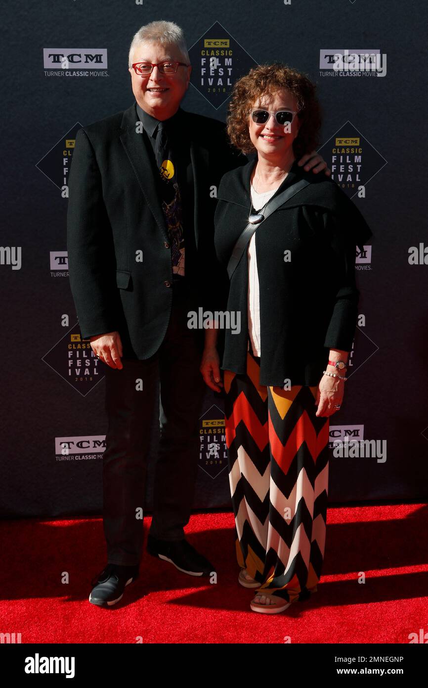 Michael E. Uslan, left, and Nancy Uslan arrive at the screening of "The ...