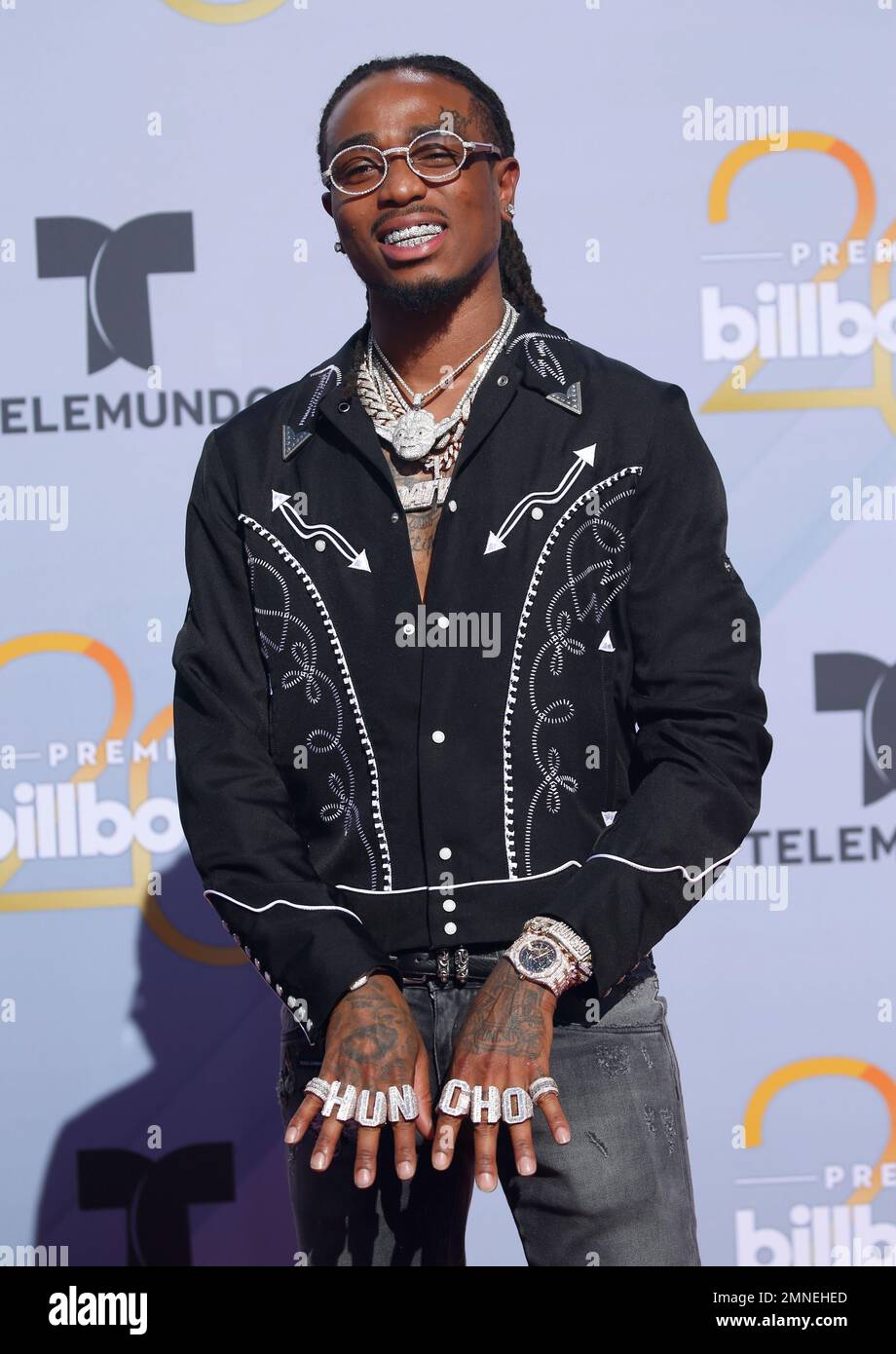 Quavo arrives at the Billboard Latin Music Awards at the Mandalay Bay ...