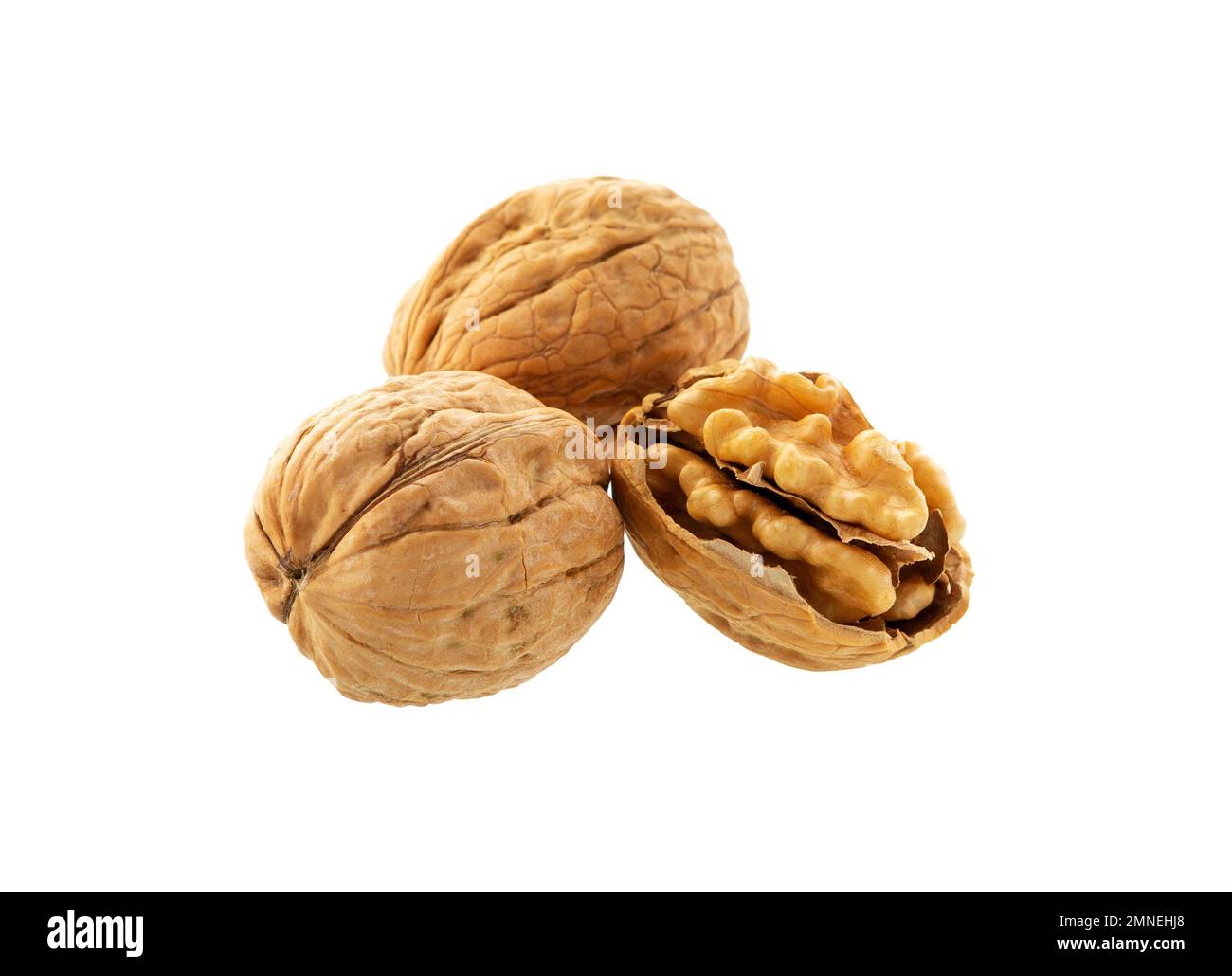 Walnut isolated. Walnuts peeled and unpeeled on white Stock Photo - Alamy