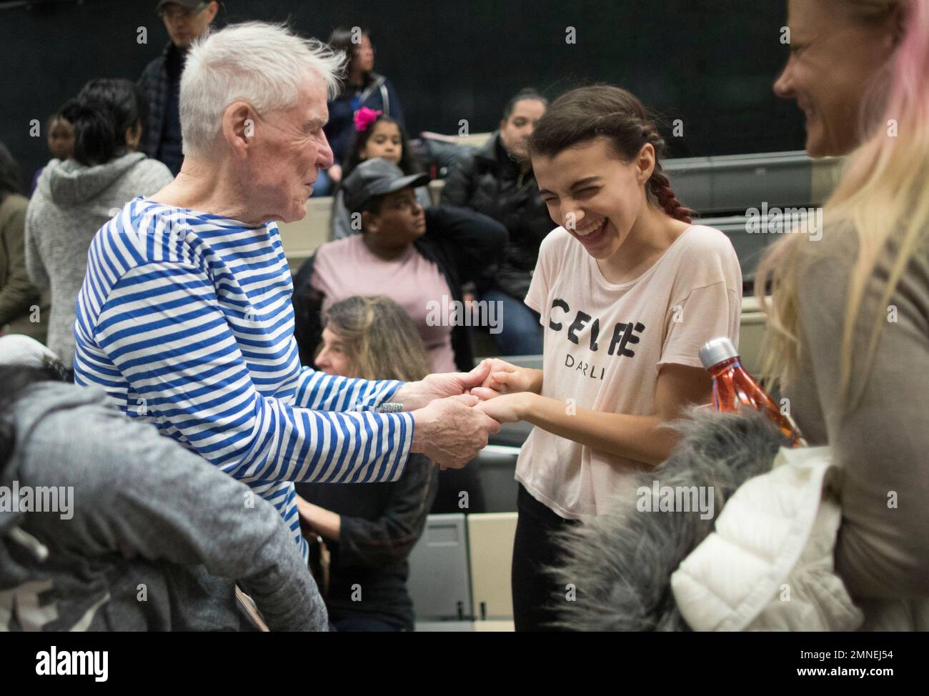 In this Saturday, March 3, 2018 photo, Jacques d'Amboise interacts with ...