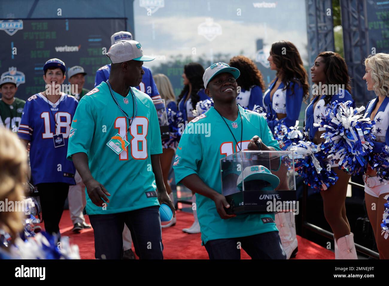 Miami Dolphins fans arrive before the first round of the 2018 NFL ...