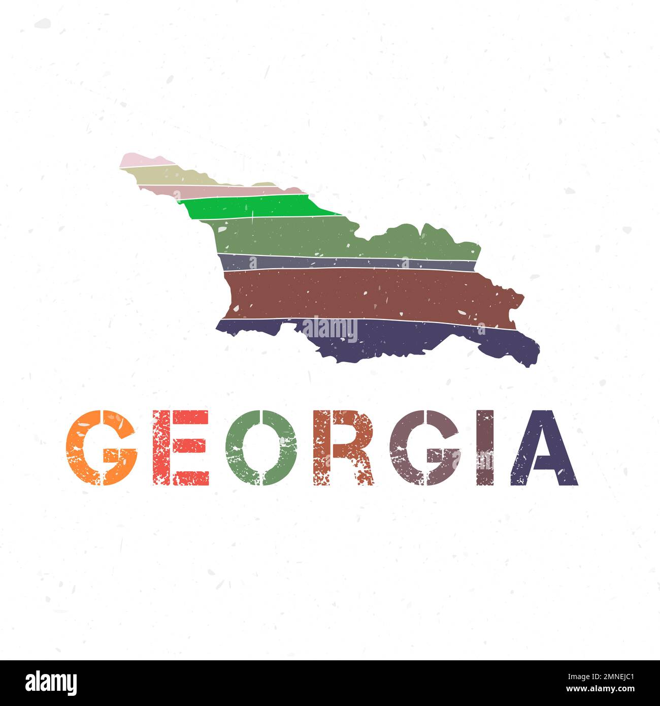 Georgia map design. Shape of the country with beautiful geometric waves ...