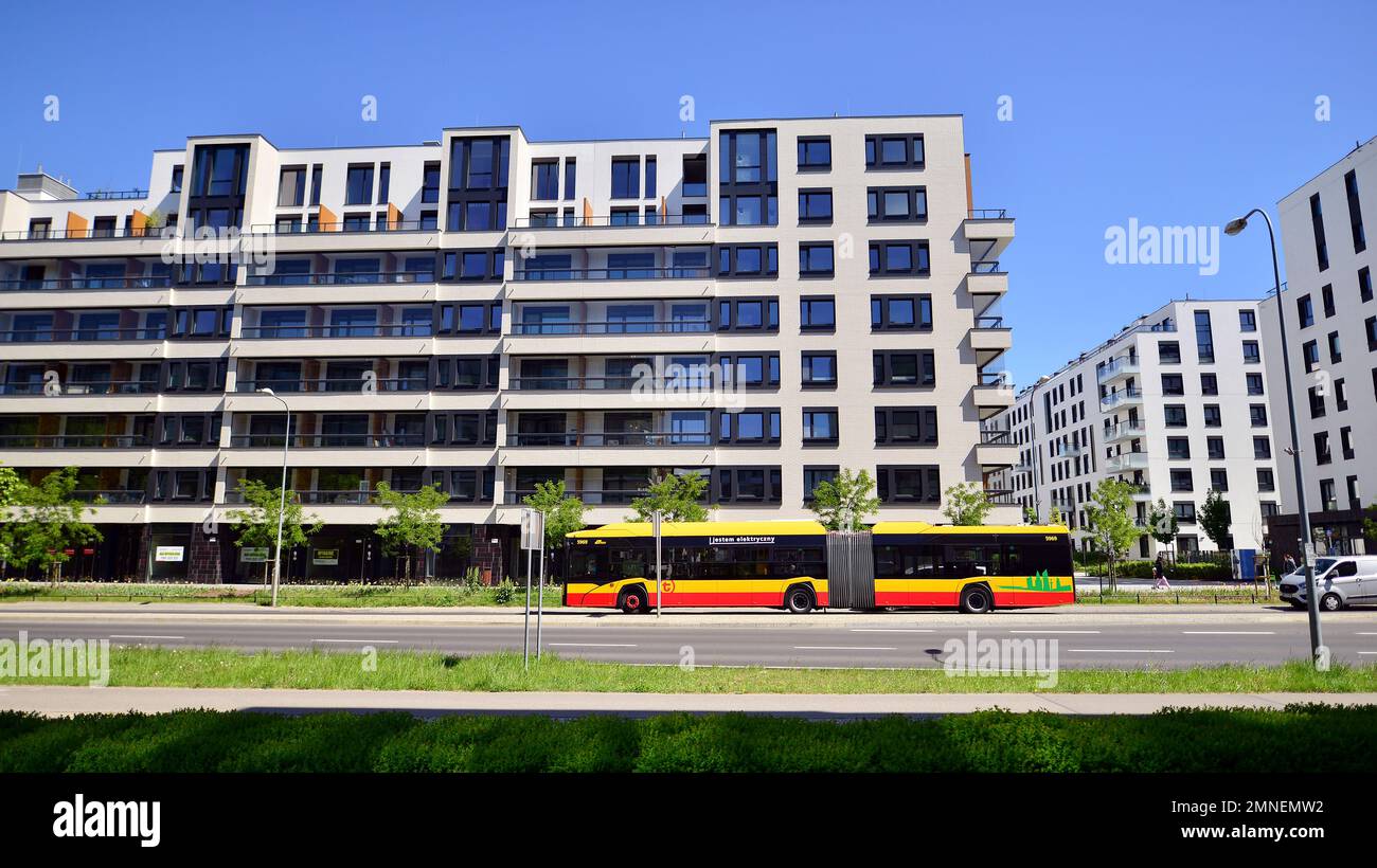 Futuristic square architecture of apartment building. Real estate with ...