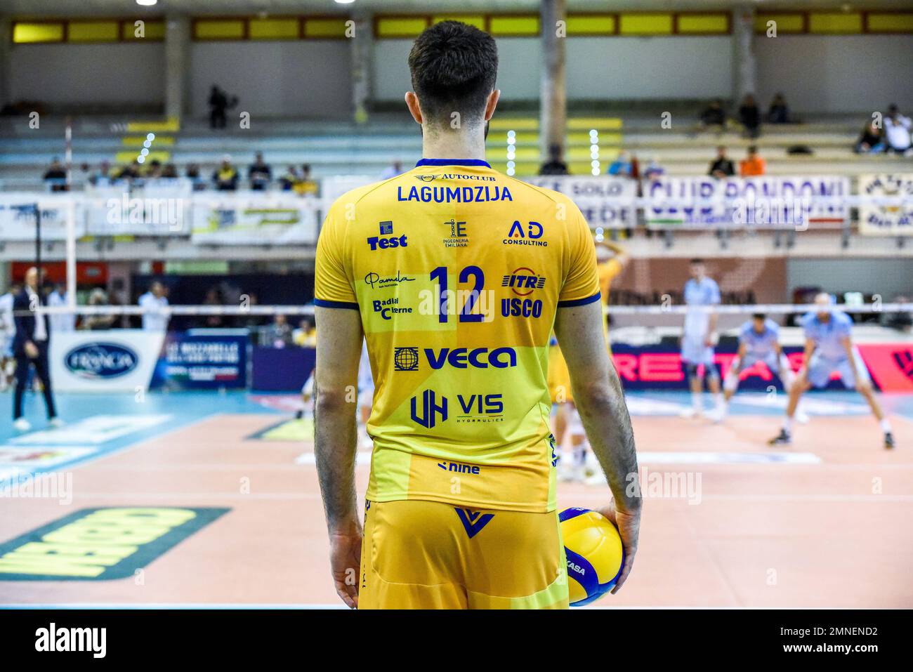 Palasport, Cisterna, Italy, January 29, 2023, MVP Adis Lagumdzija serve ...