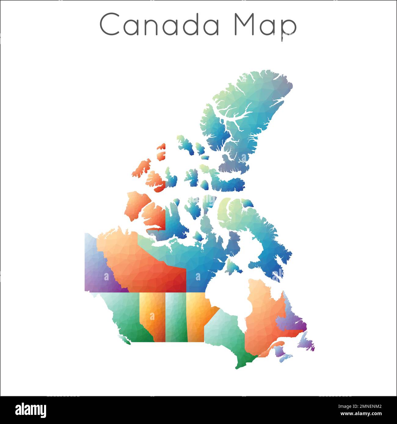 Low poly map of Canada. Canada geometric polygonal, mosaic style map ...