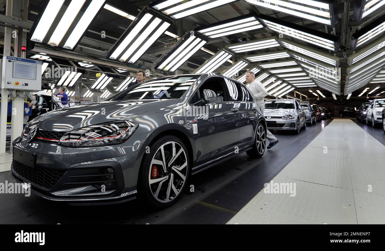 In this Thursday, March 8, 2018 photo Volkswagen cars are pictured ...