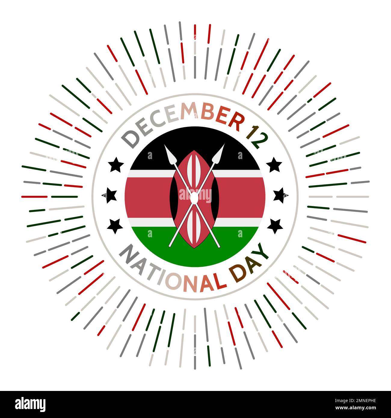 Kenya national day badge. Independence from the United Kingdom in 1963 ...