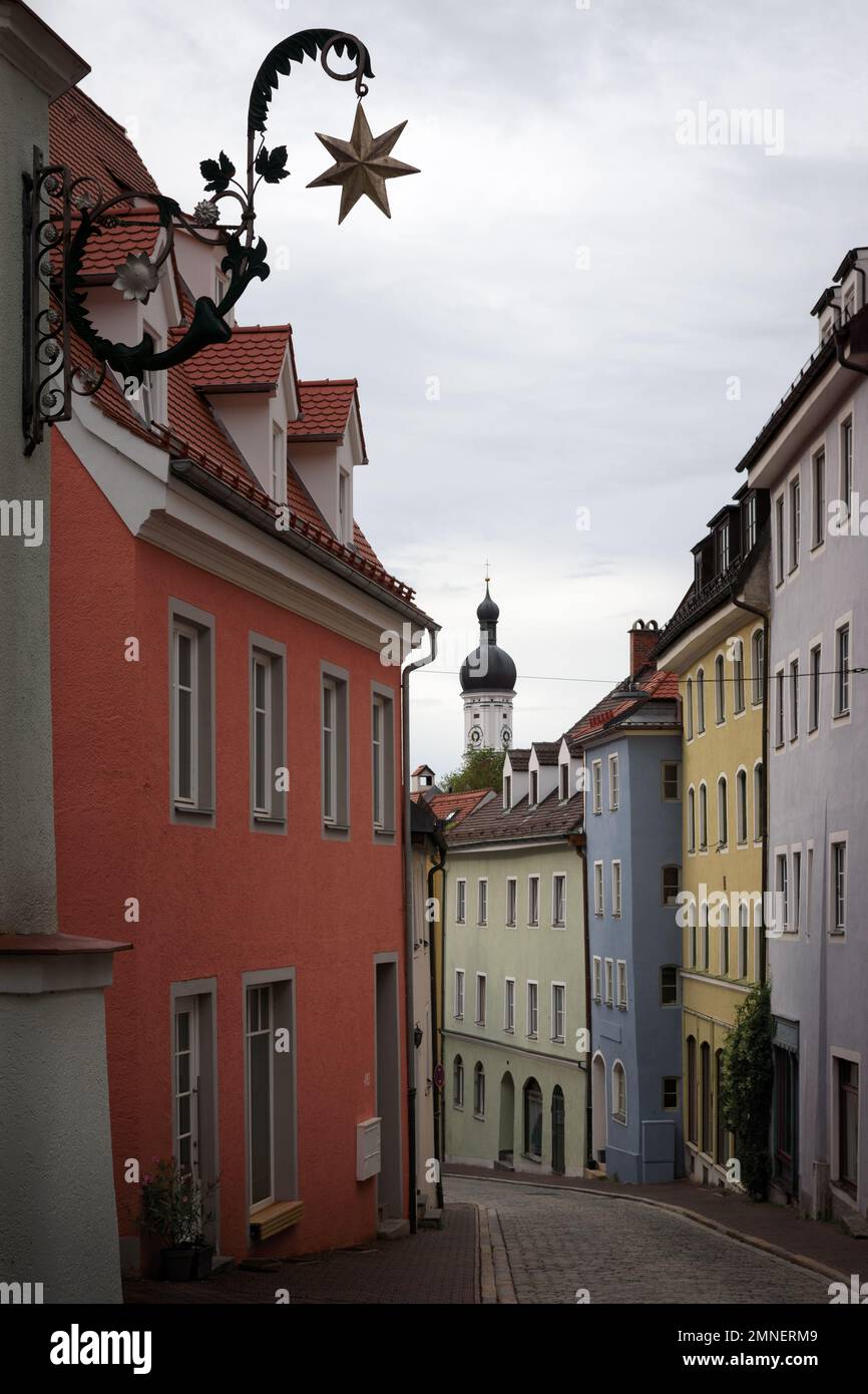 Landsberg am Lech, famous medieval village over the bavarian romantic ...