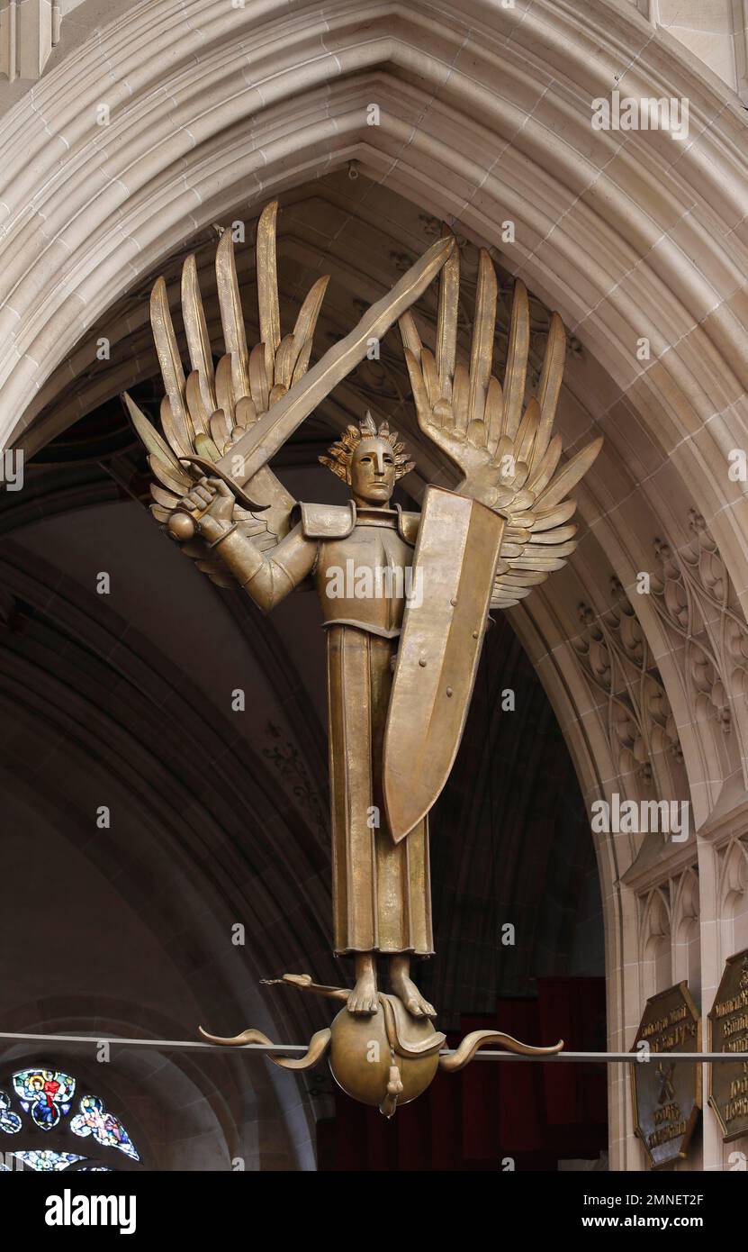 Archangel Michael by the sculptor Ulfert Jansen in the gallery arch in ...