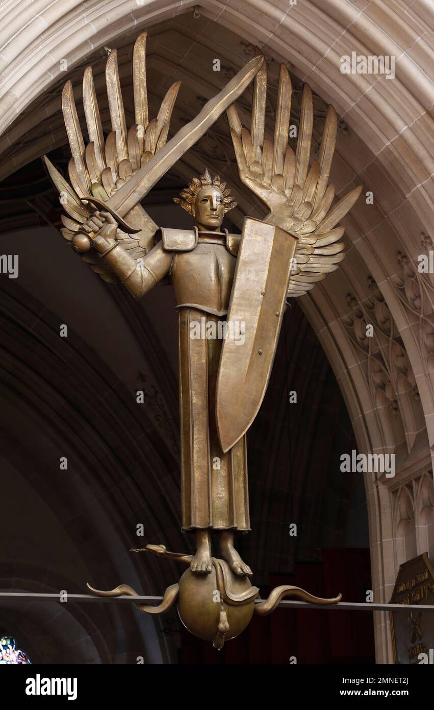 Archangel Michael by the sculptor Ulfert Jansen in the gallery arch in ...