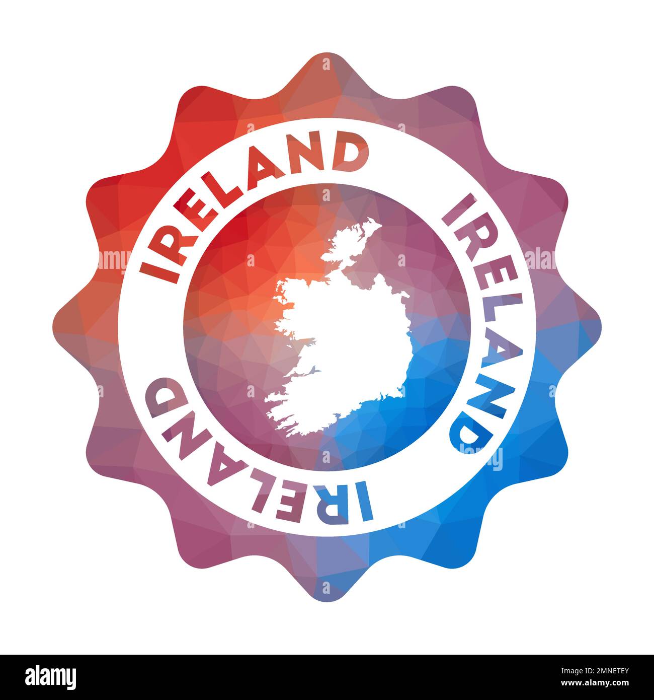 Ireland low poly logo. Colorful gradient travel logo of the country in ...