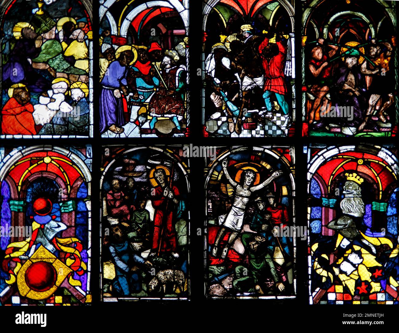 Passion window from the workshop of Hans Acker in Ulm Minster, detail ...