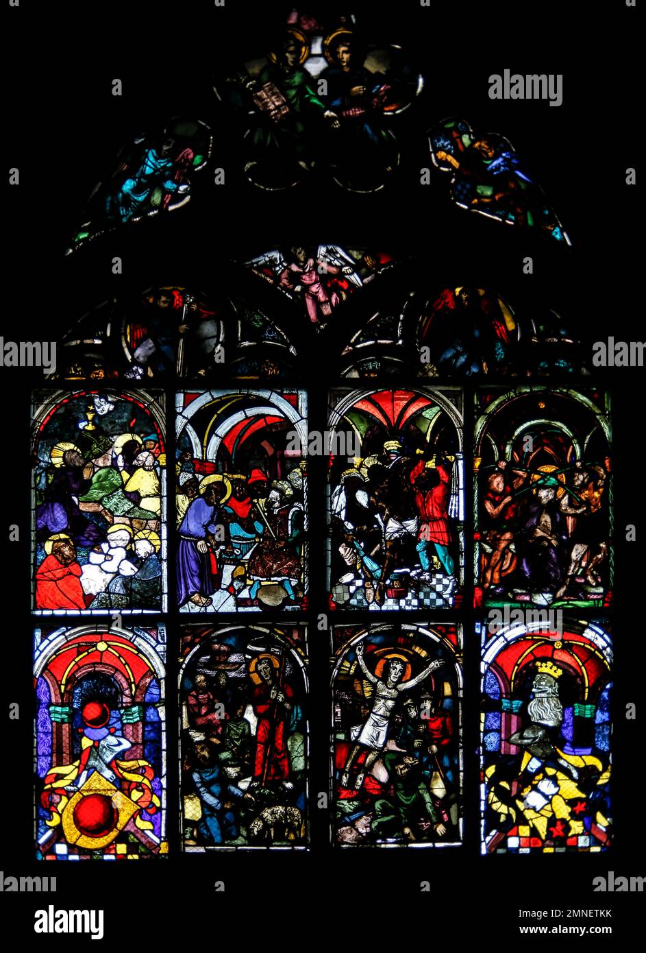 Passion window from the workshop of Hans Acker in Ulm Cathedral, Ulm ...