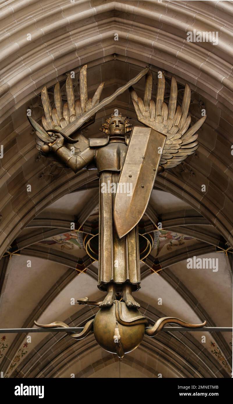 Archangel Michael by the sculptor Ulfert Jansen in the gallery arch in ...
