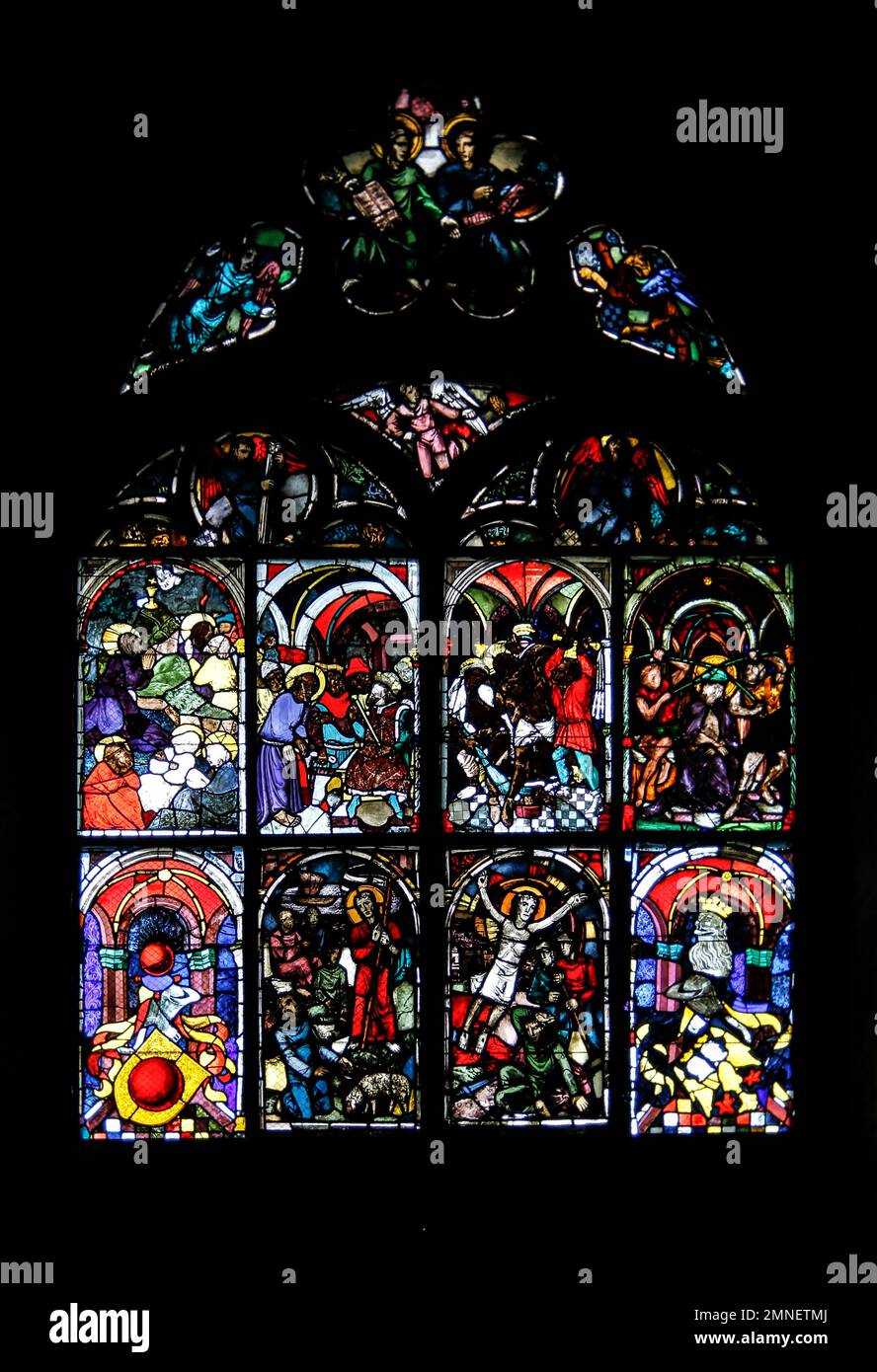 Passion window from the workshop of Hans Acker in Ulm Cathedral, Ulm ...