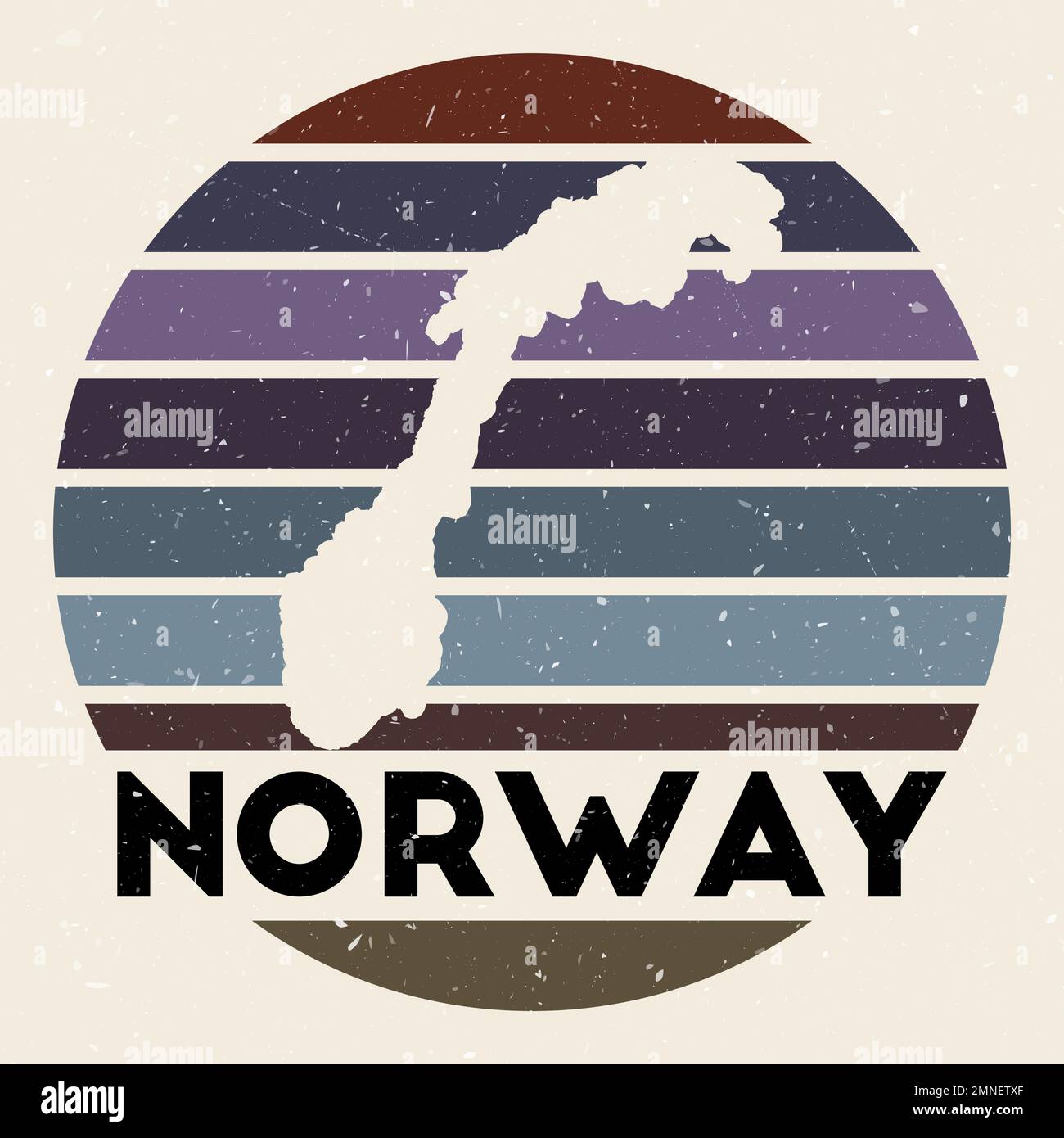Norway logo. Sign with the map of the country and colored stripes ...