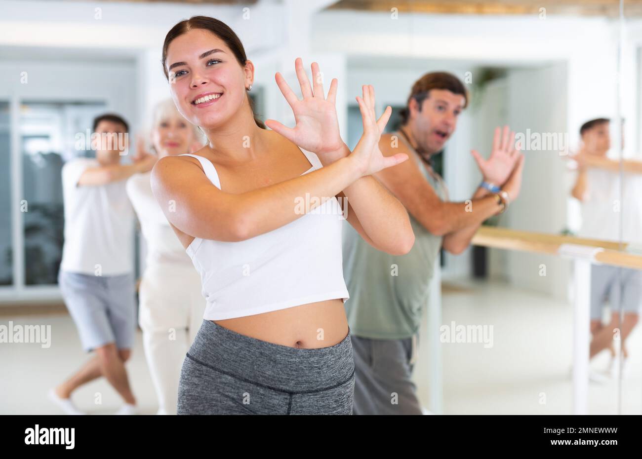 Sporty female doing barre workout hi-res stock photography and images ...