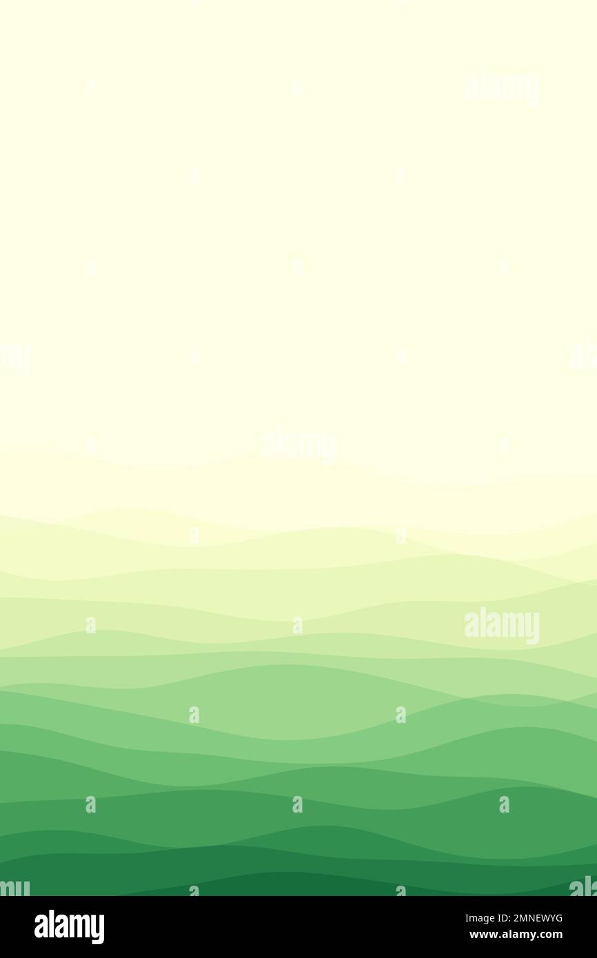 Cover page template. Page template with soft curves in yellow green ...