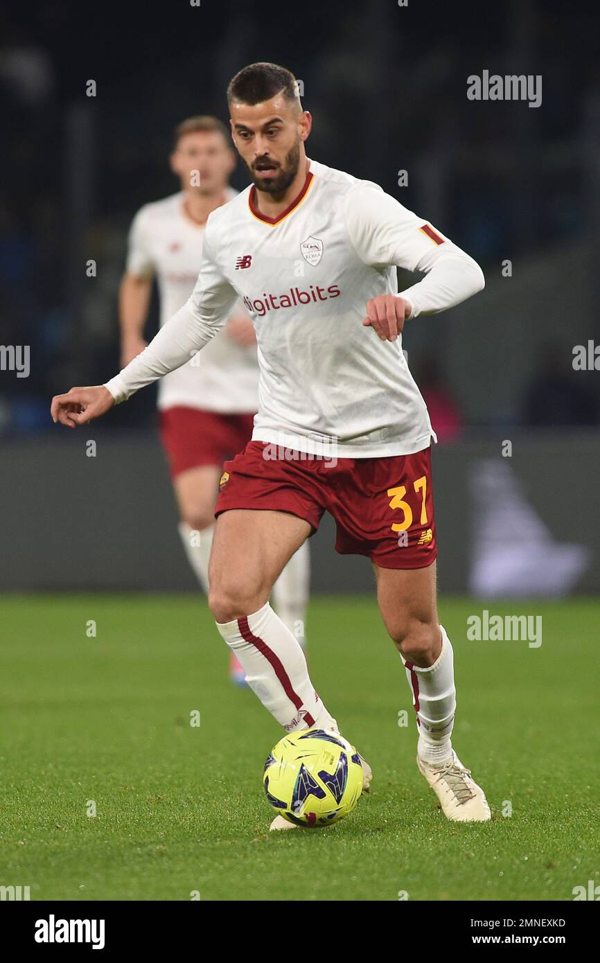 Naples, Italy. 29 Jan, 2023. Leonardo Spinazzola of AS Roma during the ...