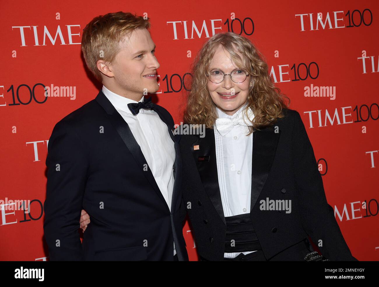 Journalist Ronan Farrow, left, and his mother Mia Farrow attend the ...