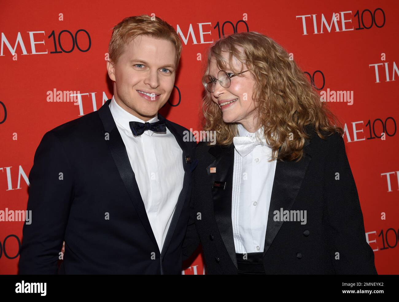 Journalist Ronan Farrow, left, and his mother Mia Farrow attend the ...