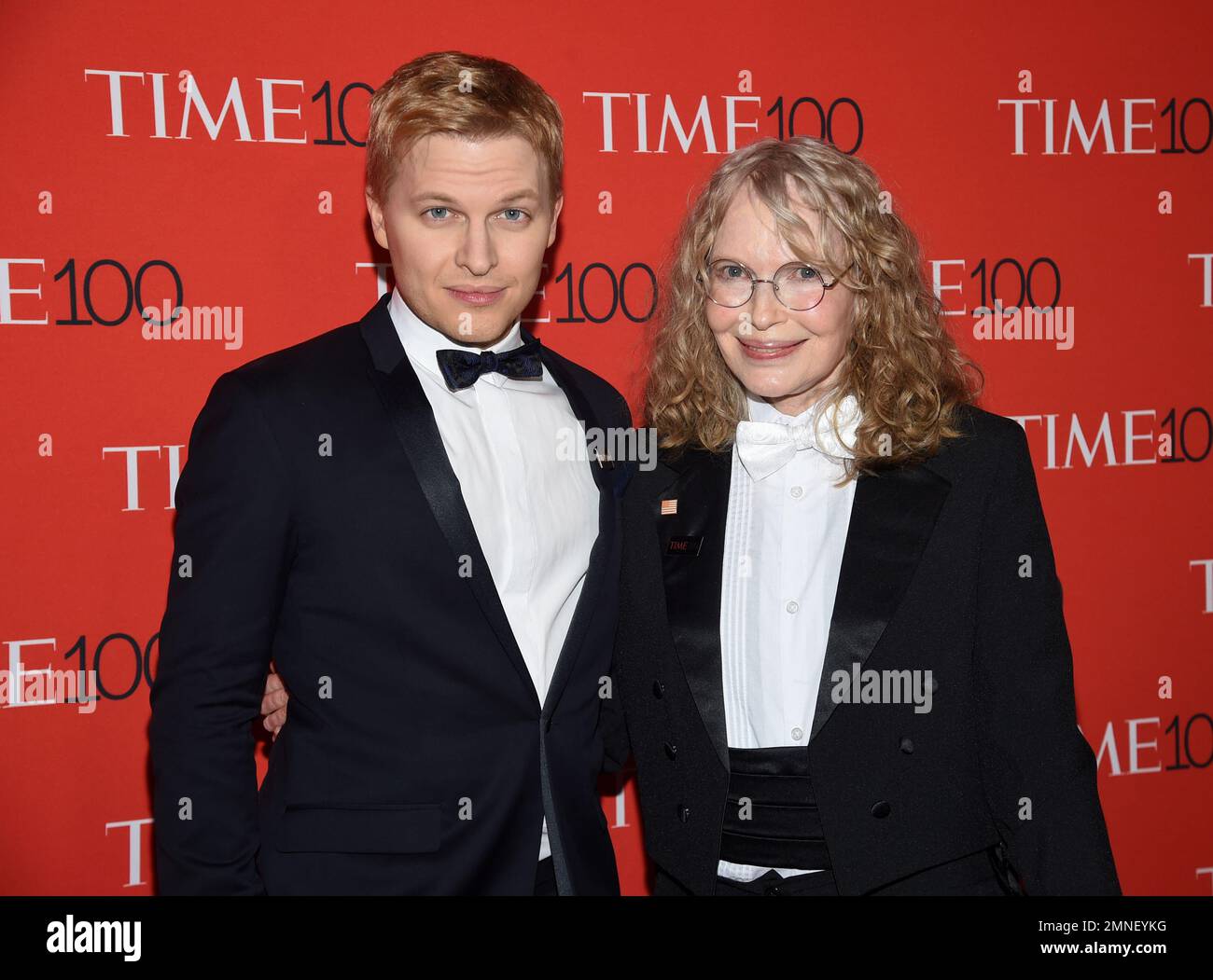 Journalist Ronan Farrow, left, and his mother Mia Farrow attend the ...