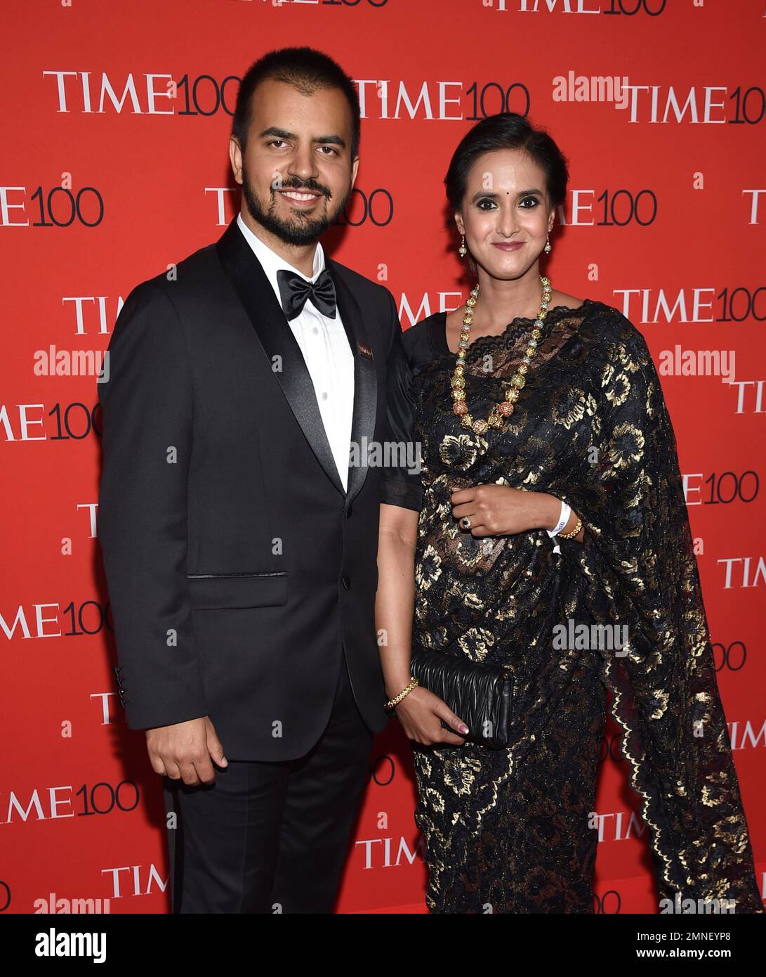 Bhavish Aggarwal, left, and Rajalakshmi Aggarwal attend the Time 100 ...