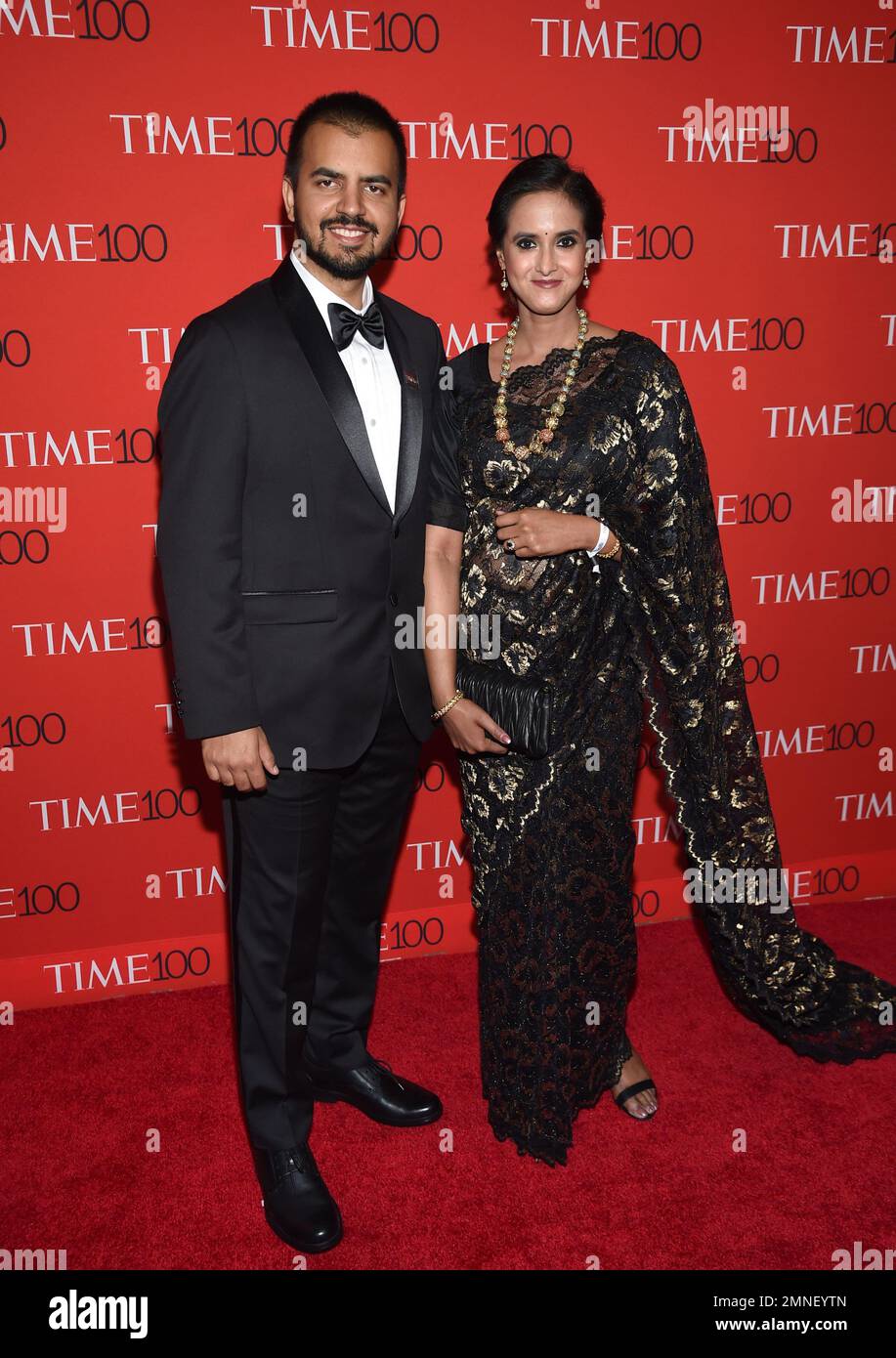 Bhavish Aggarwal, left, and Rajalakshmi Aggarwal attend the Time 100 ...