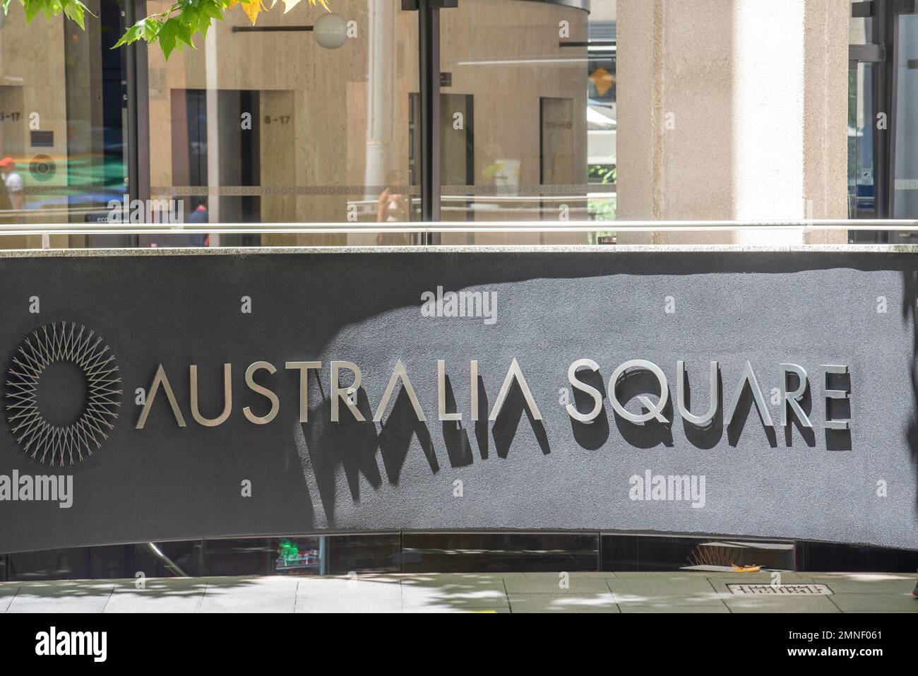 The building name sign facing George Street for Australia Square in ...