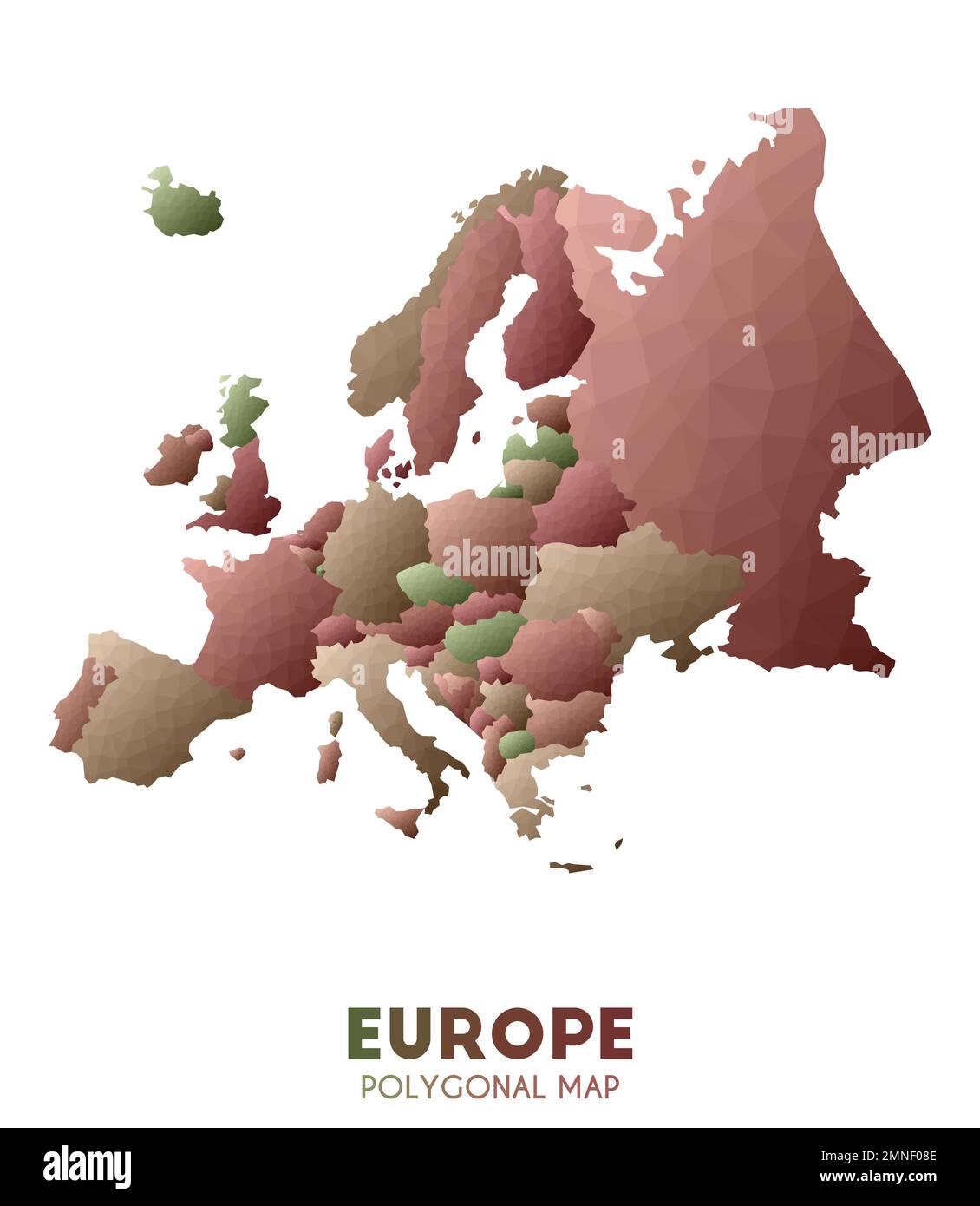 Europe Map. Actual low poly style continent map. Immaculate vector ...
