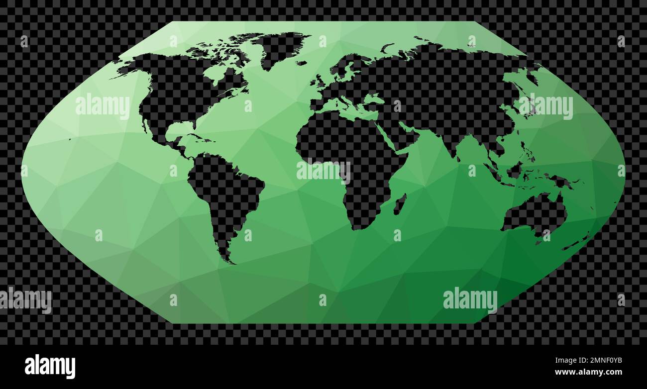 Geometric world map. Eckert 5 projection. Polygonal map of the world on ...
