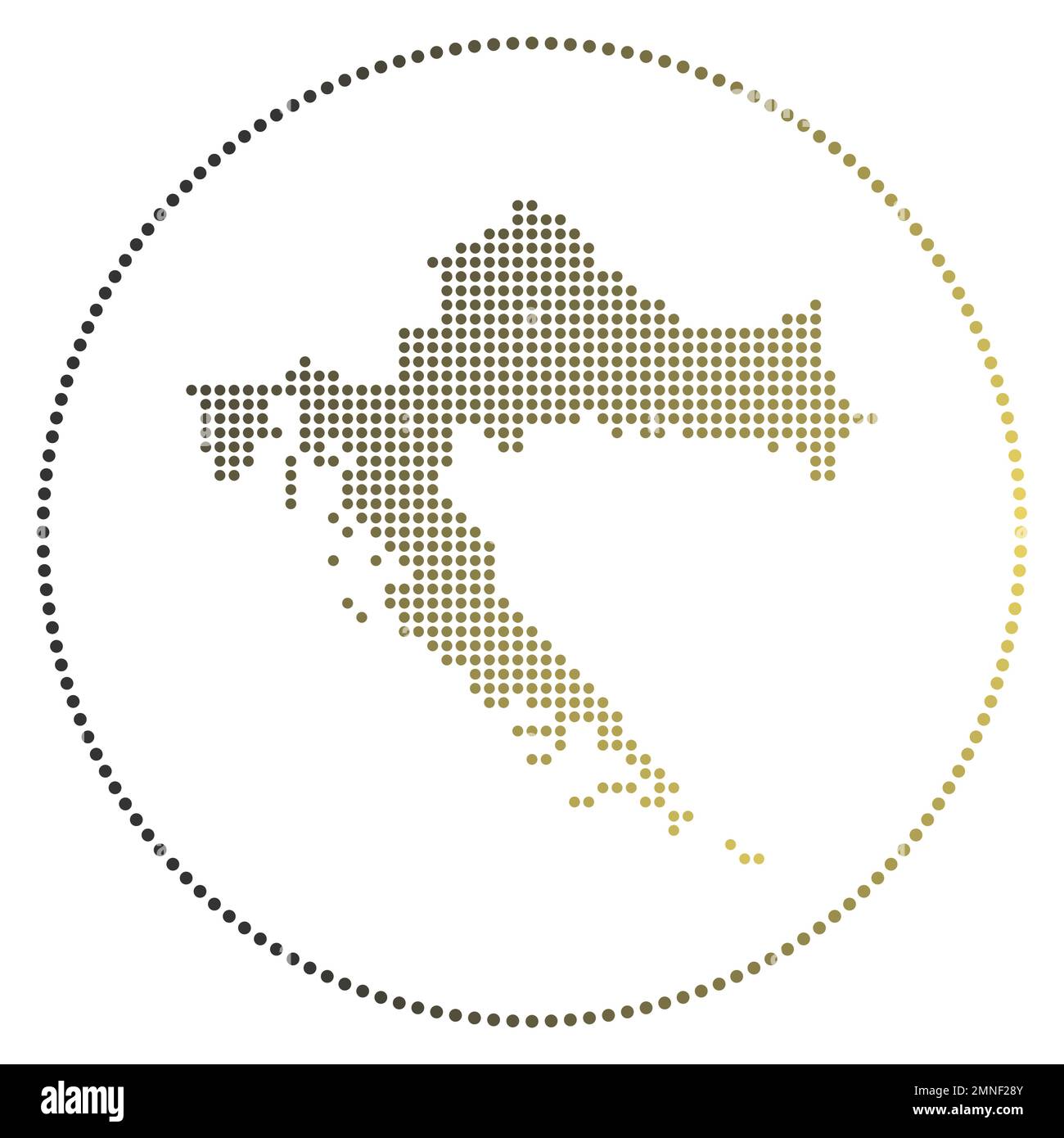 Croatia digital badge. Dotted style map of Croatia in a circle. Tech ...