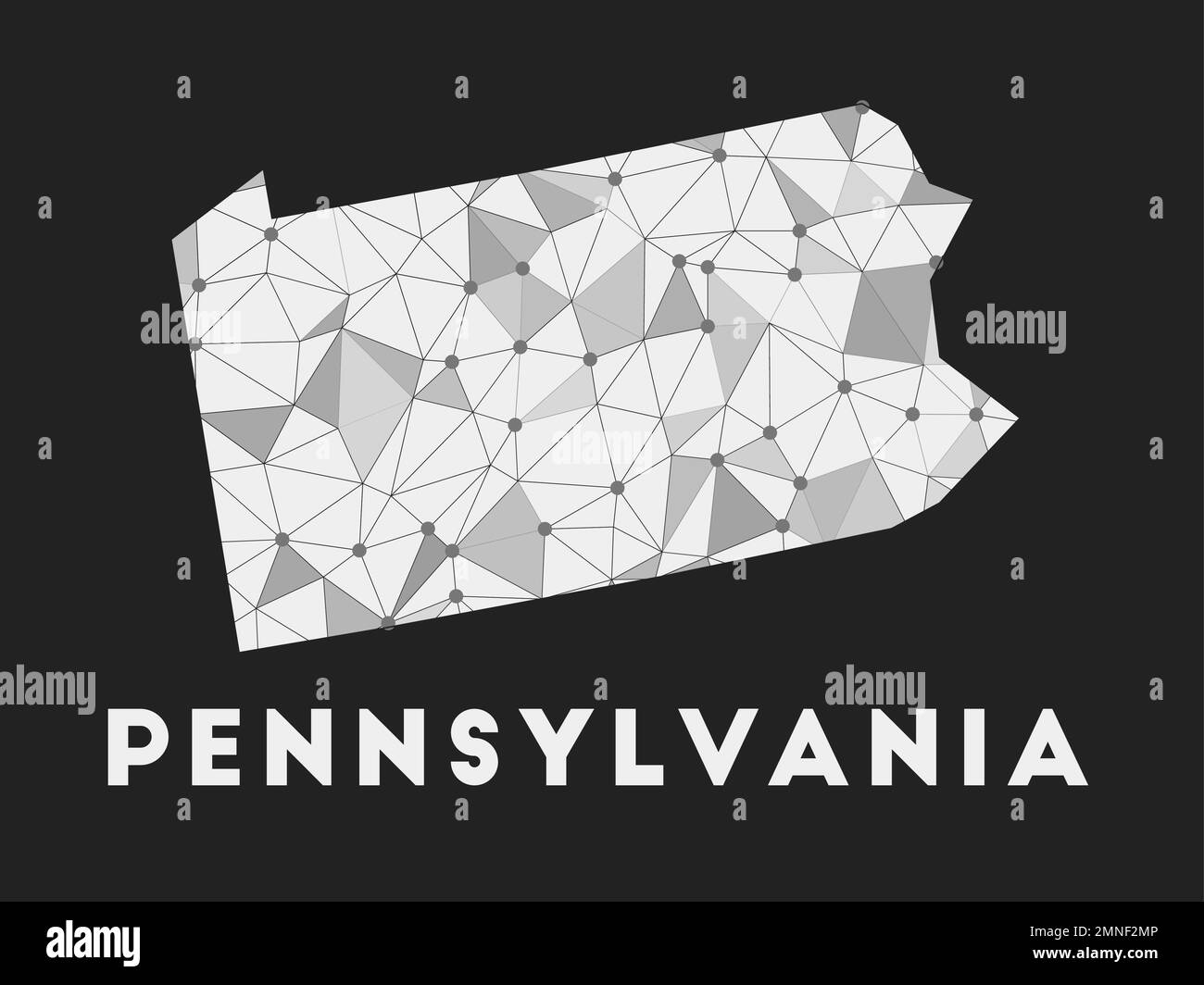 Pennsylvania - communication network map of US state. Pennsylvania ...