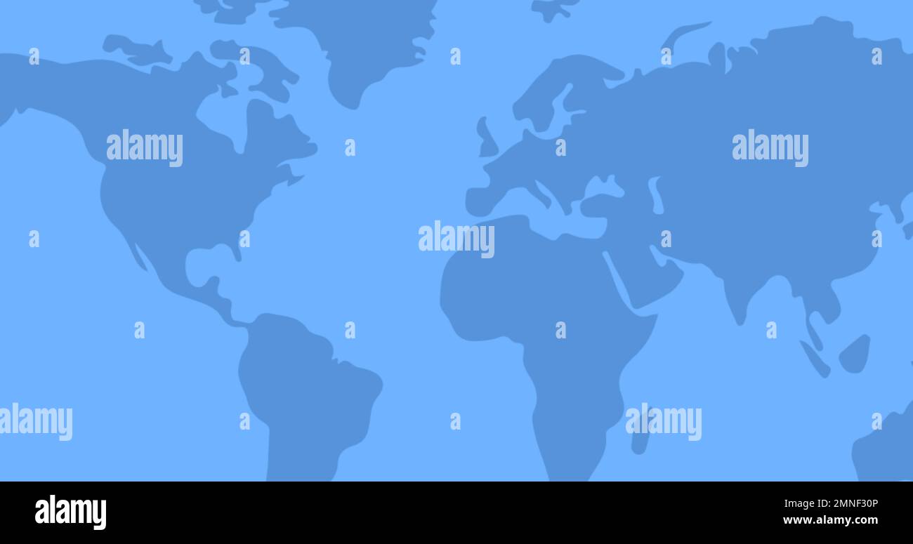 Image of blue world map on blue background and copy space Stock Photo ...