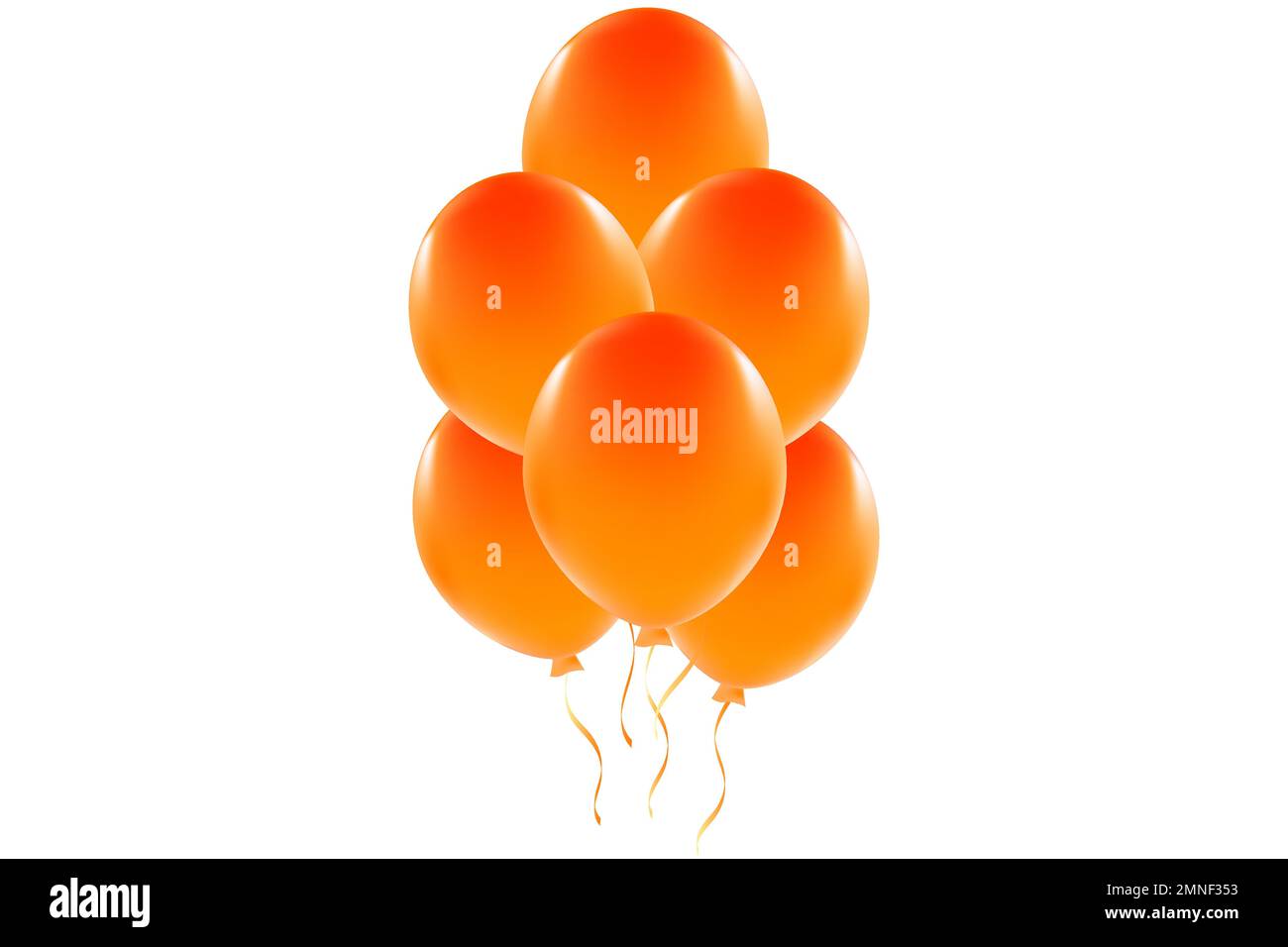 Orange balloons on a white background with copy space. Universal ...