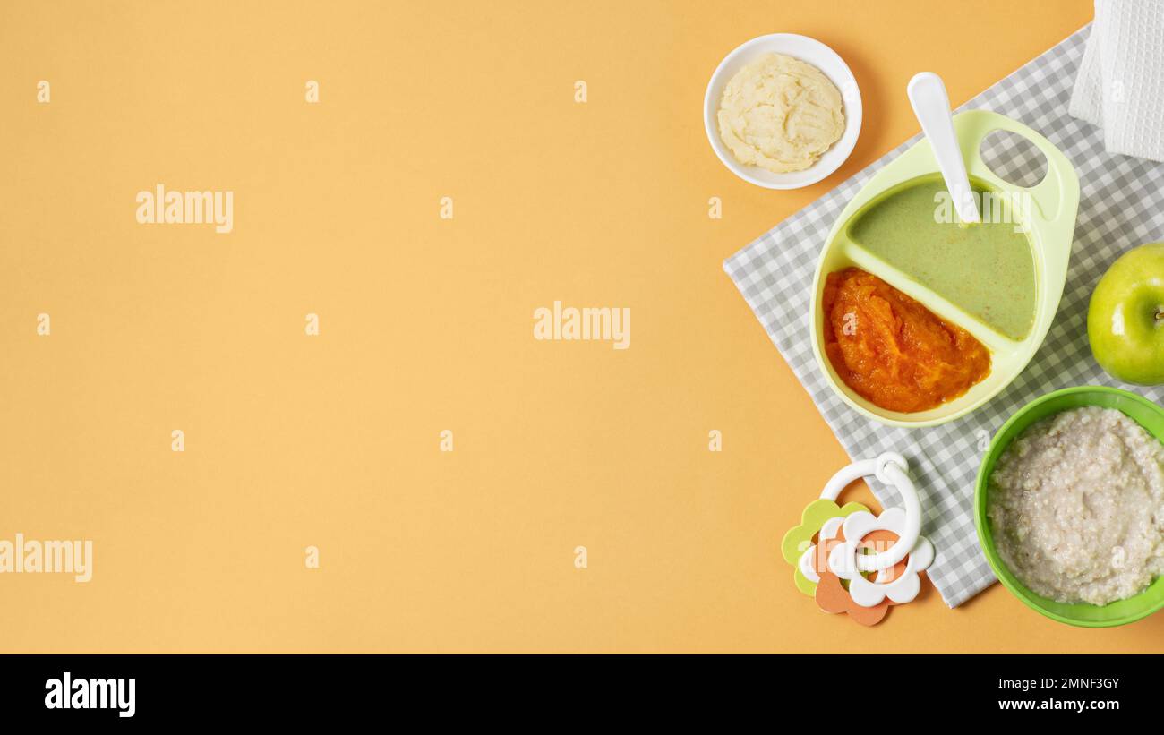 flat lay food frame yellow background. Resolution and high quality ...