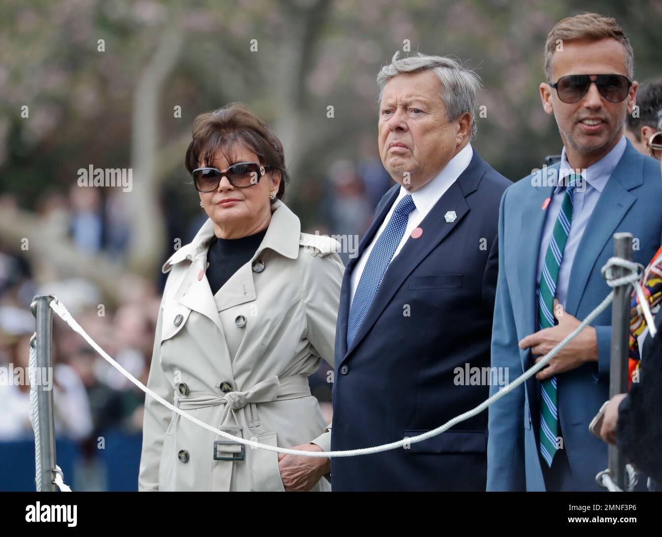 Amalija and Viktor Knavs the parents of first lady Melania Trump wait ...