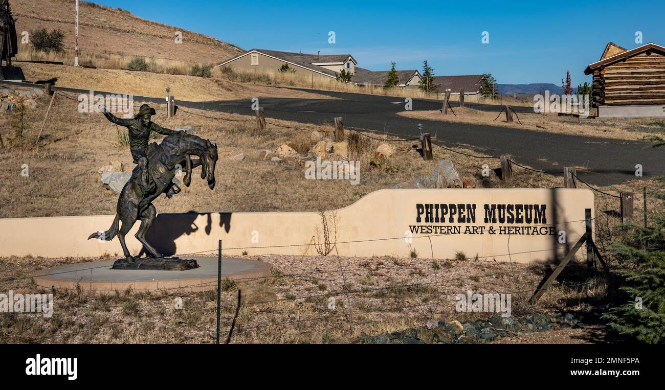 Prescott, AZ - Nov. 17, 2022: "Cowboy in a Storm," enlarged from the 16 ...