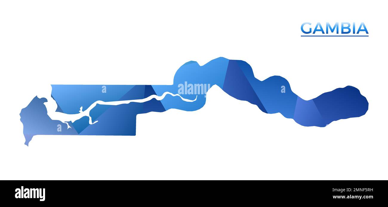 Vector polygonal Gambia map. Vibrant geometric country in low poly ...