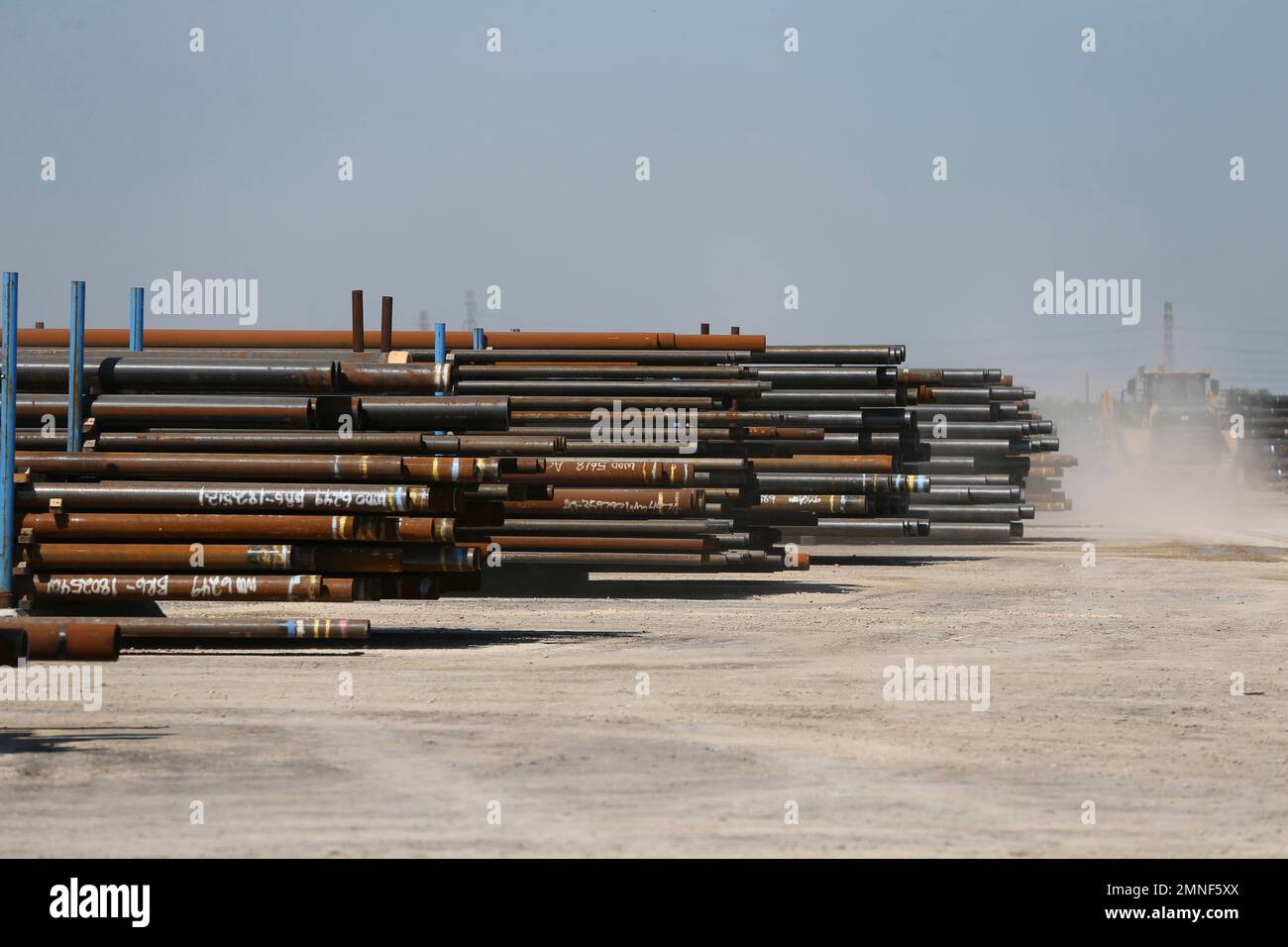 Steel pipes are viewed at the Borusan Mannesmann plant in Baytown ...