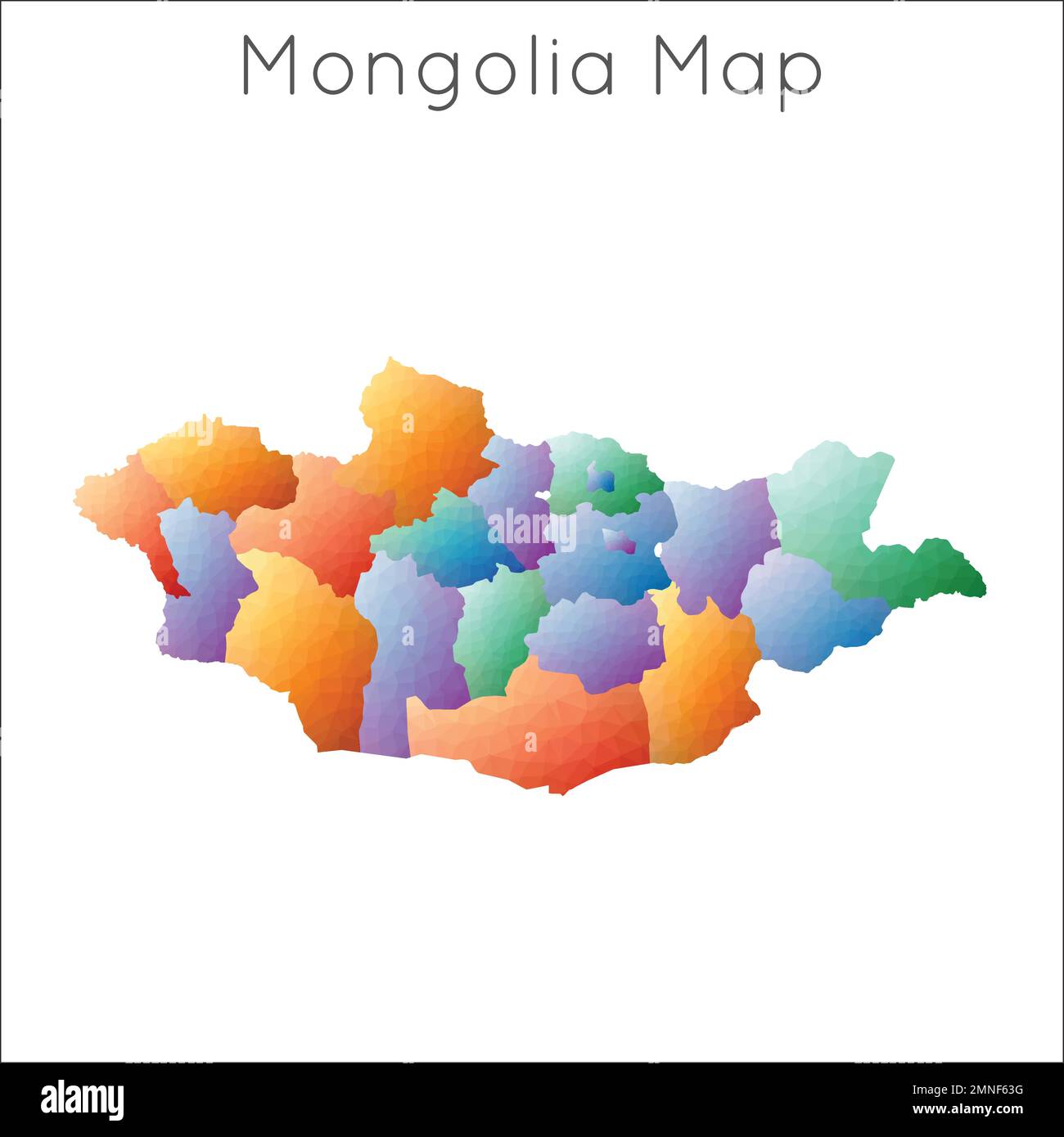 Low Poly map of Mongolia. Mongolia geometric polygonal, mosaic style ...