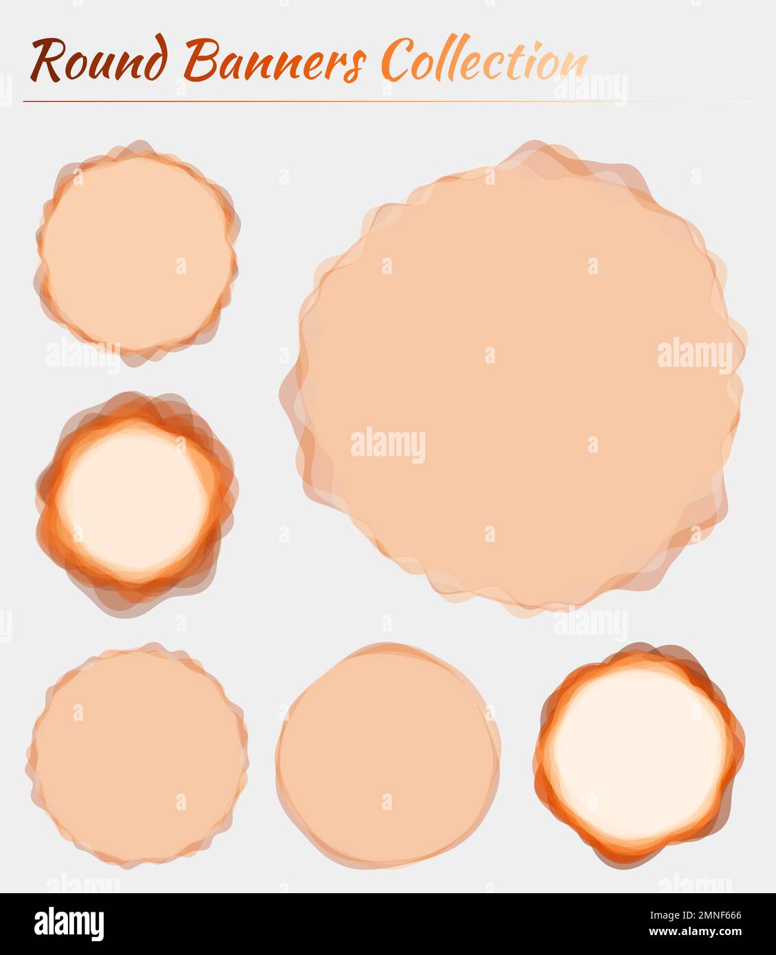 Abstract round labels. Circular backgrounds in orange colors. Vibrant ...