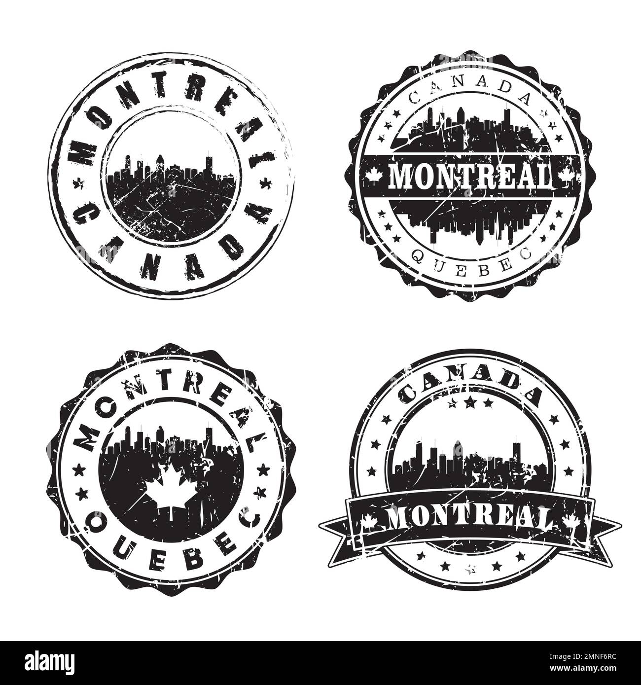 Montreal Quebec Stamp Skyline Postmark. Silhouette Postal Passport ...