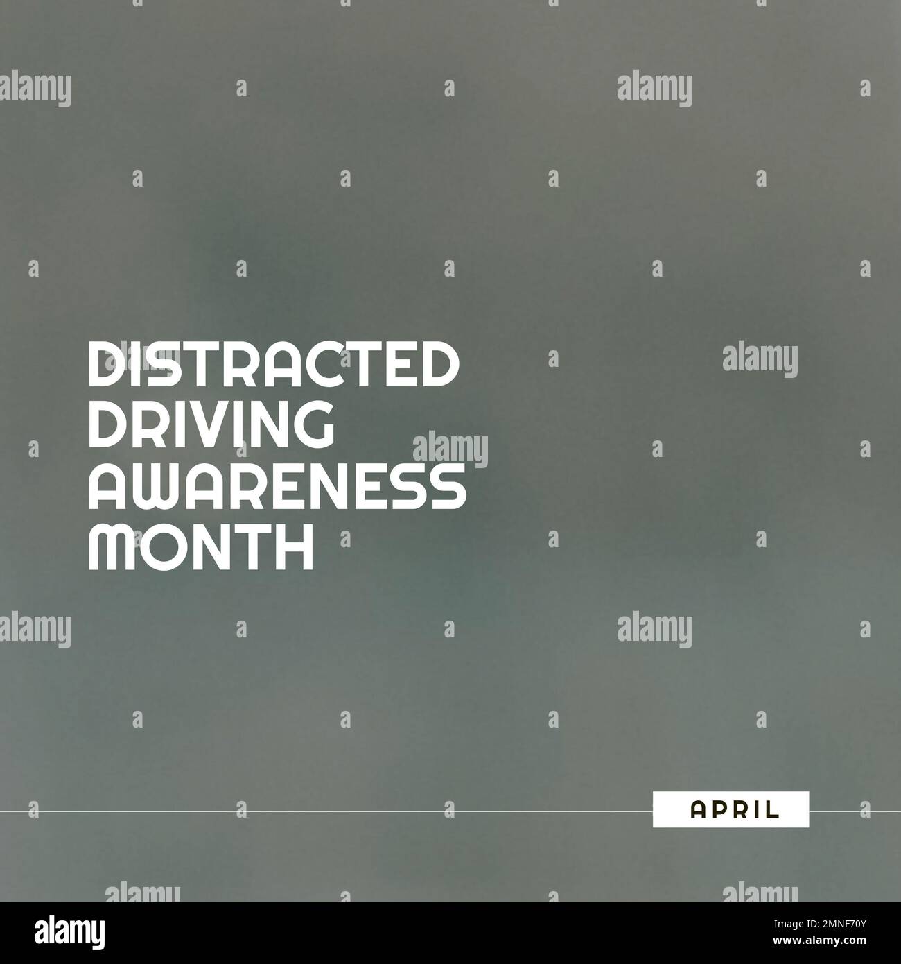 Composition of distracted driving awareness month text on grey ...