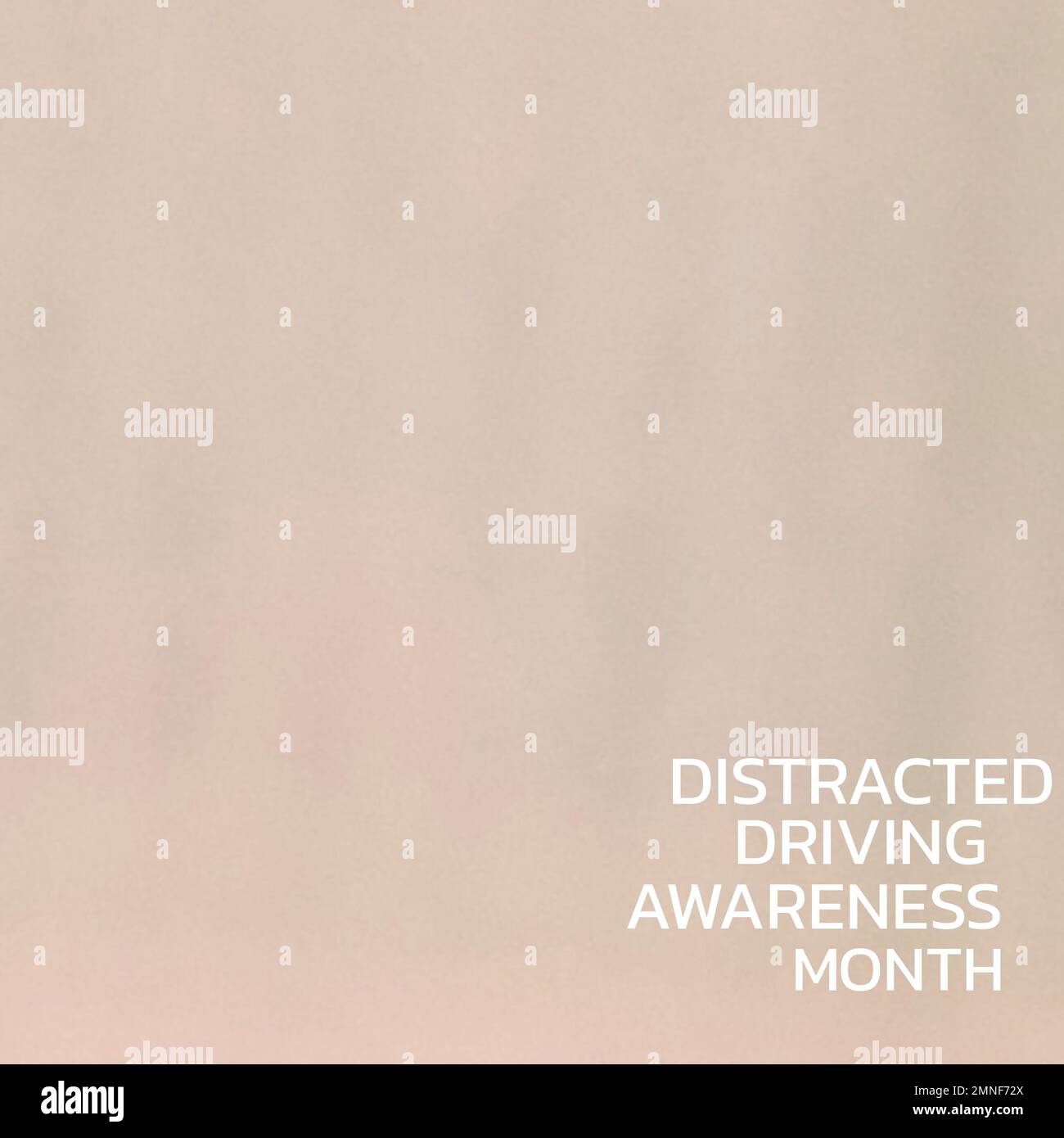 Composition of distracted driving awareness month text on beige ...